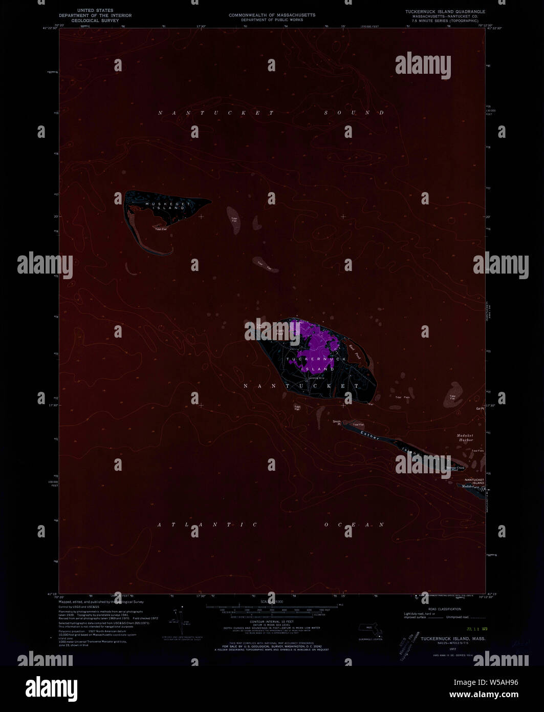 Massachusetts USGS Historical Topo Map MA Tuckernuck Island 350654 1972 ...