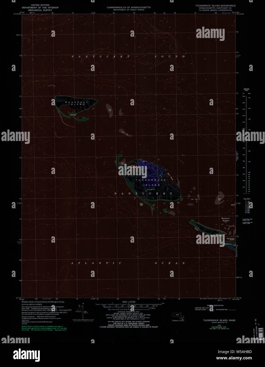 Massachusetts USGS Historical Topo Map MA Tuckernuck Island 351372 1972 ...