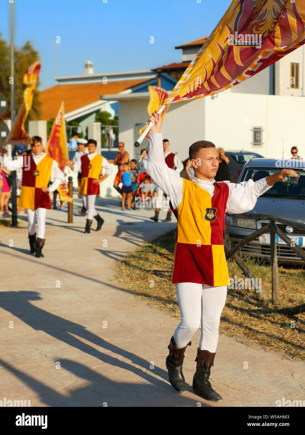 Young boy flags hi-res stock photography and images - Alamy