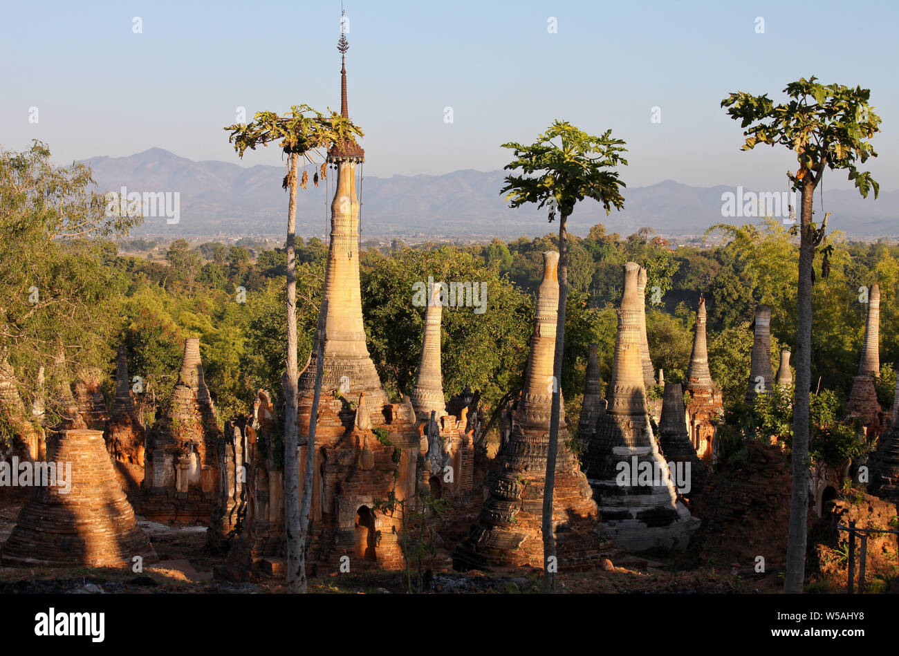 Shwe Inn Thein Paya, Indein, Nyaungshwe , Inle Lake,Shan state, myanmar ...