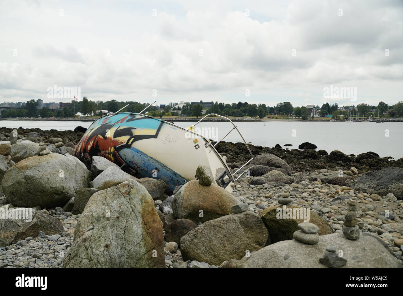 Shipwrecked Sailing Boat Stock Photo - Alamy