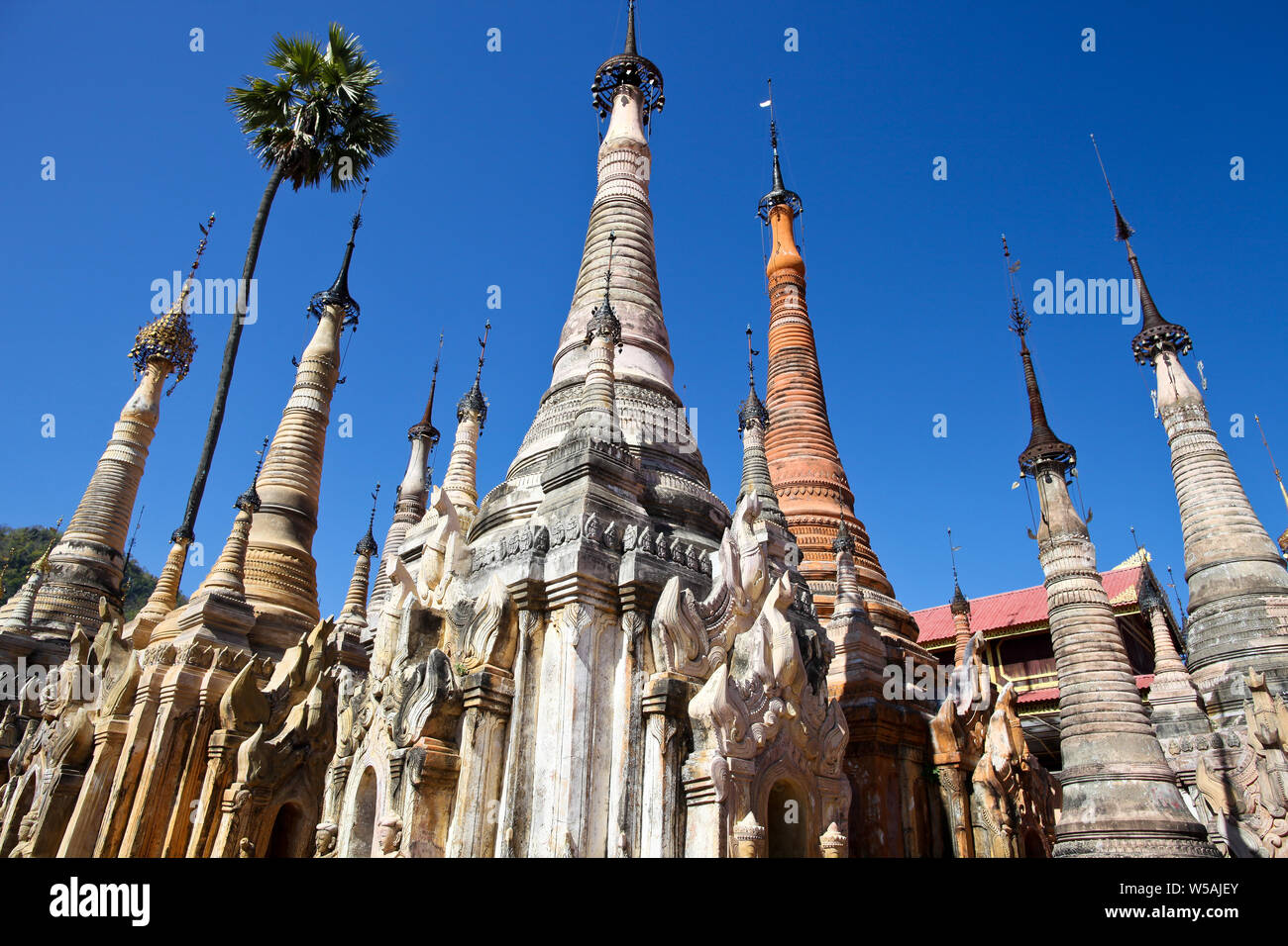 Shwe Inn Thein Paya, Indein, Nyaungshwe , Inle Lake,Shan state, myanmar ...