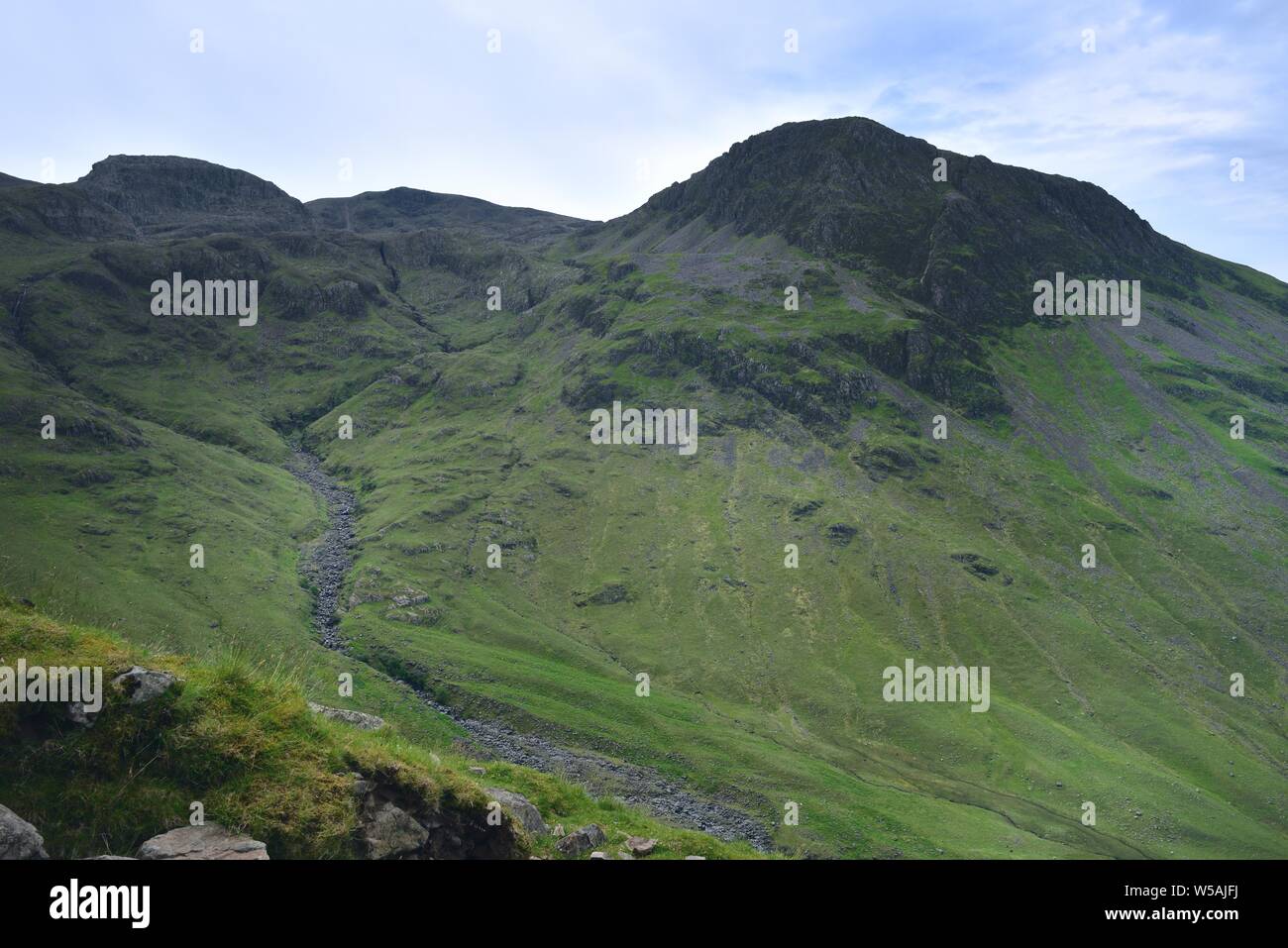 The line of Piers Gill below Scafell Pike Stock Photo - Alamy