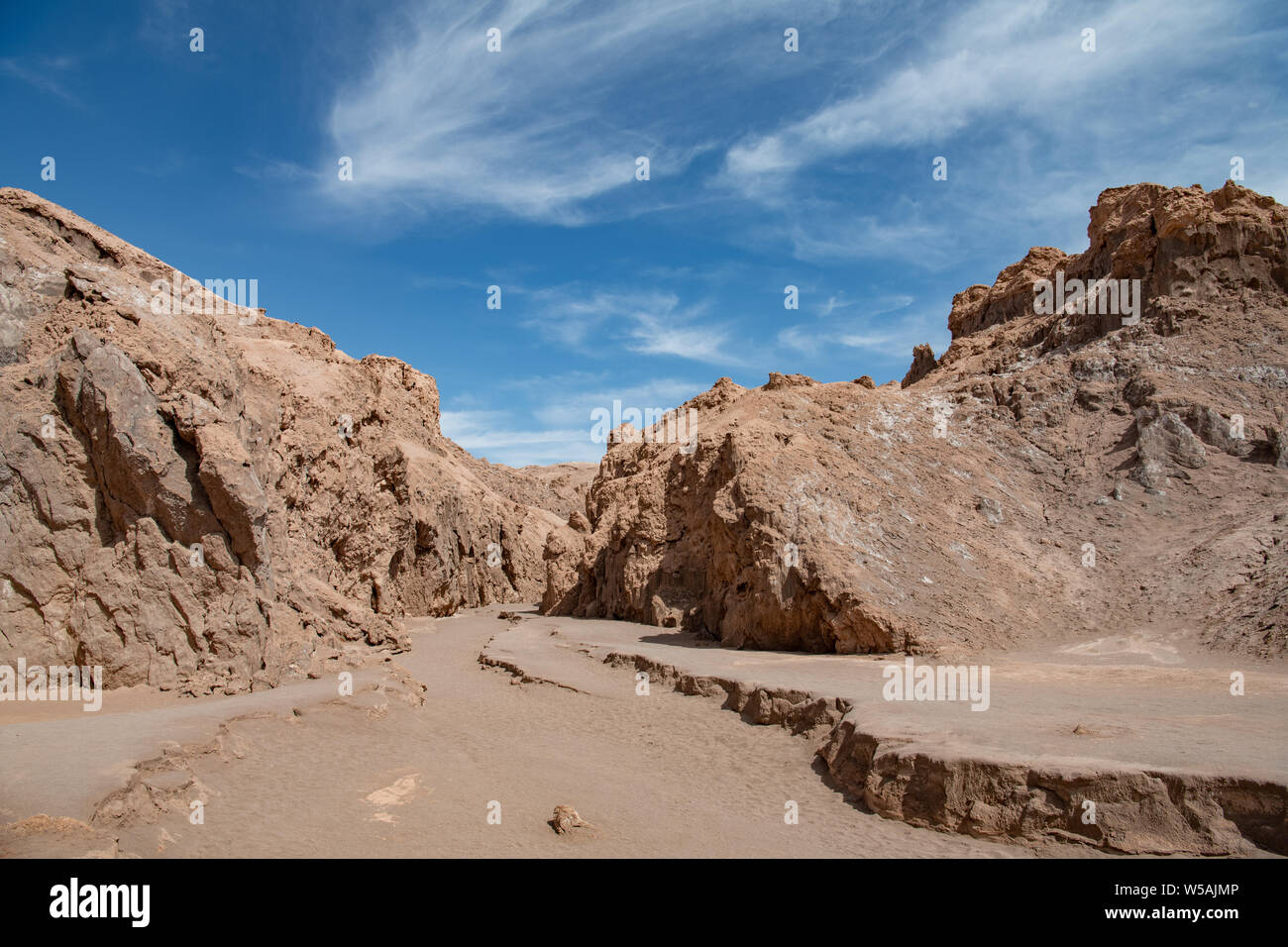 dried up ancient river bed in arid Atacama desert, Chile Stock Photo ...