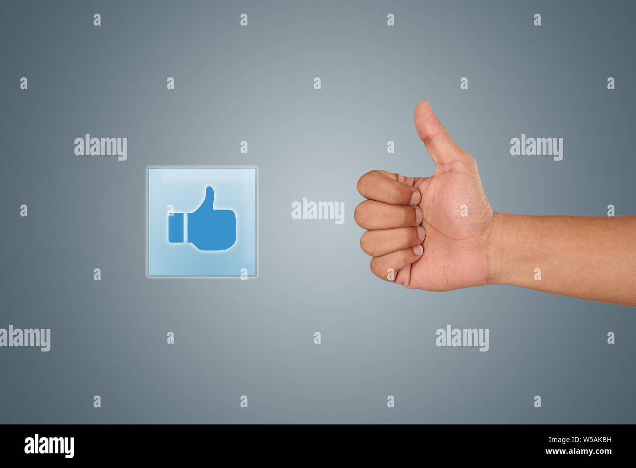 Close up of a person hand showing thumbs up Stock Photo - Alamy