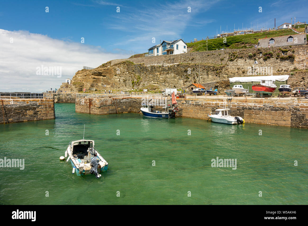 Part of Portreath Harbour, Cornwall, UK Stock Photo - Alamy