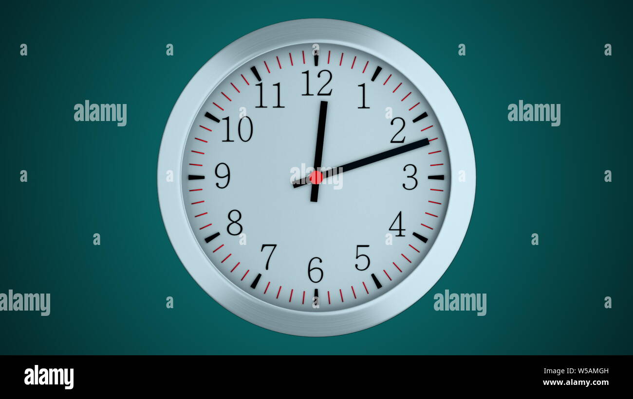 3d simple clock with hour, second and minute arrows is in space ...