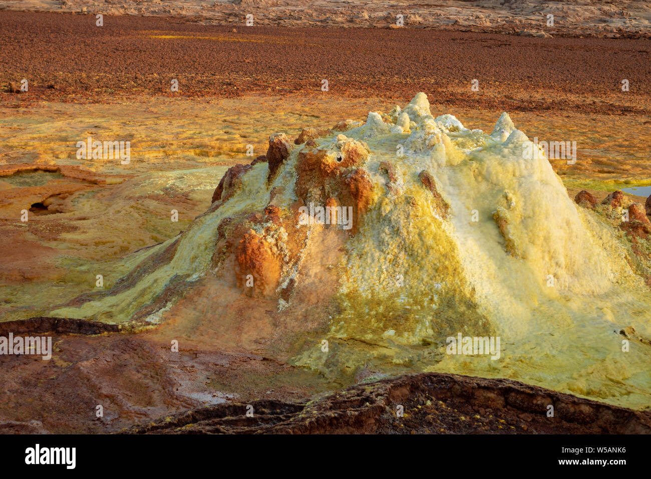 Sunset at Dalol in the Danakil Dessert, Ethiopia. One of the hottest ...