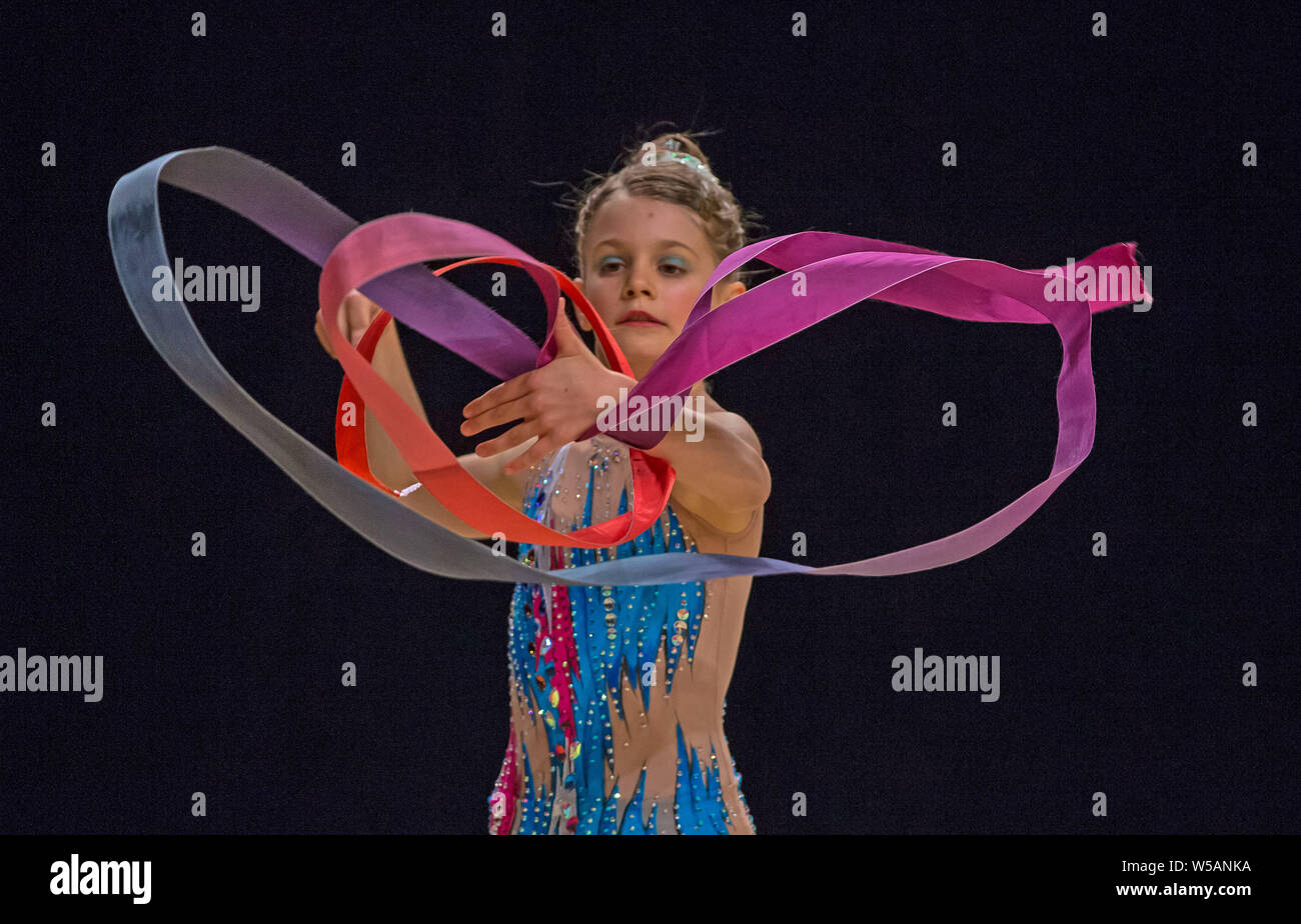 Liverpool, UK. 27th July, 2019. Rhythmic Gymnastics and Acrobatic ...