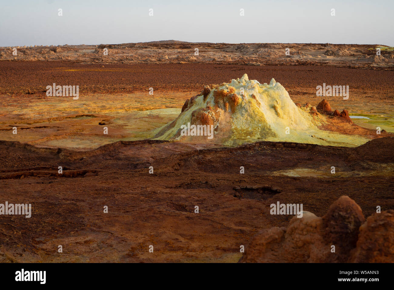 Sunset at Dalol in the Danakil Dessert, Ethiopia. One of the hottest ...