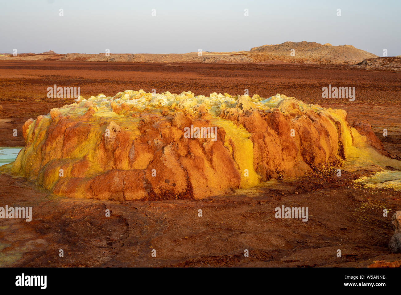 Sunset at Dalol in the Danakil Dessert, Ethiopia. One of the hottest ...
