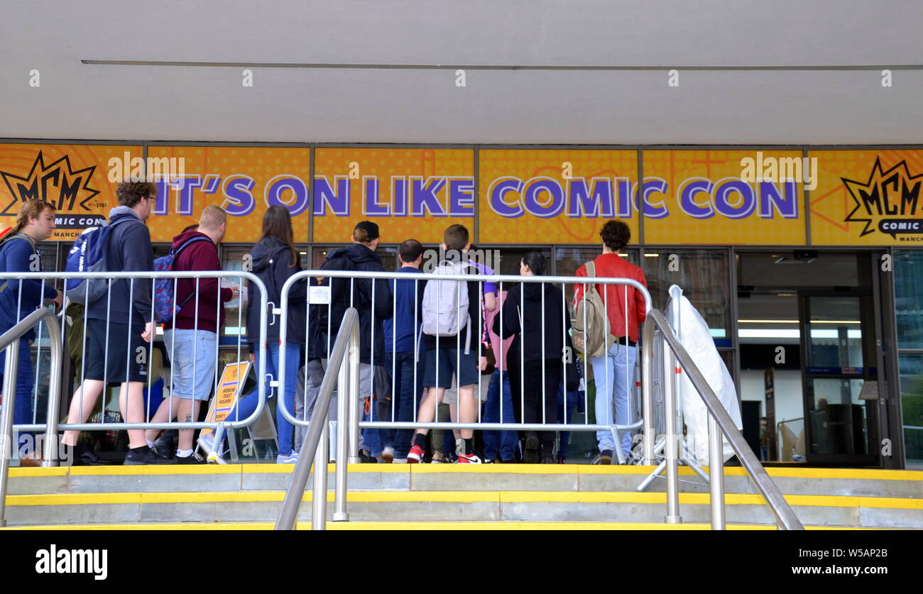 Attendees at the MCM Comic Con pop culture convention in Manchester, uk ...