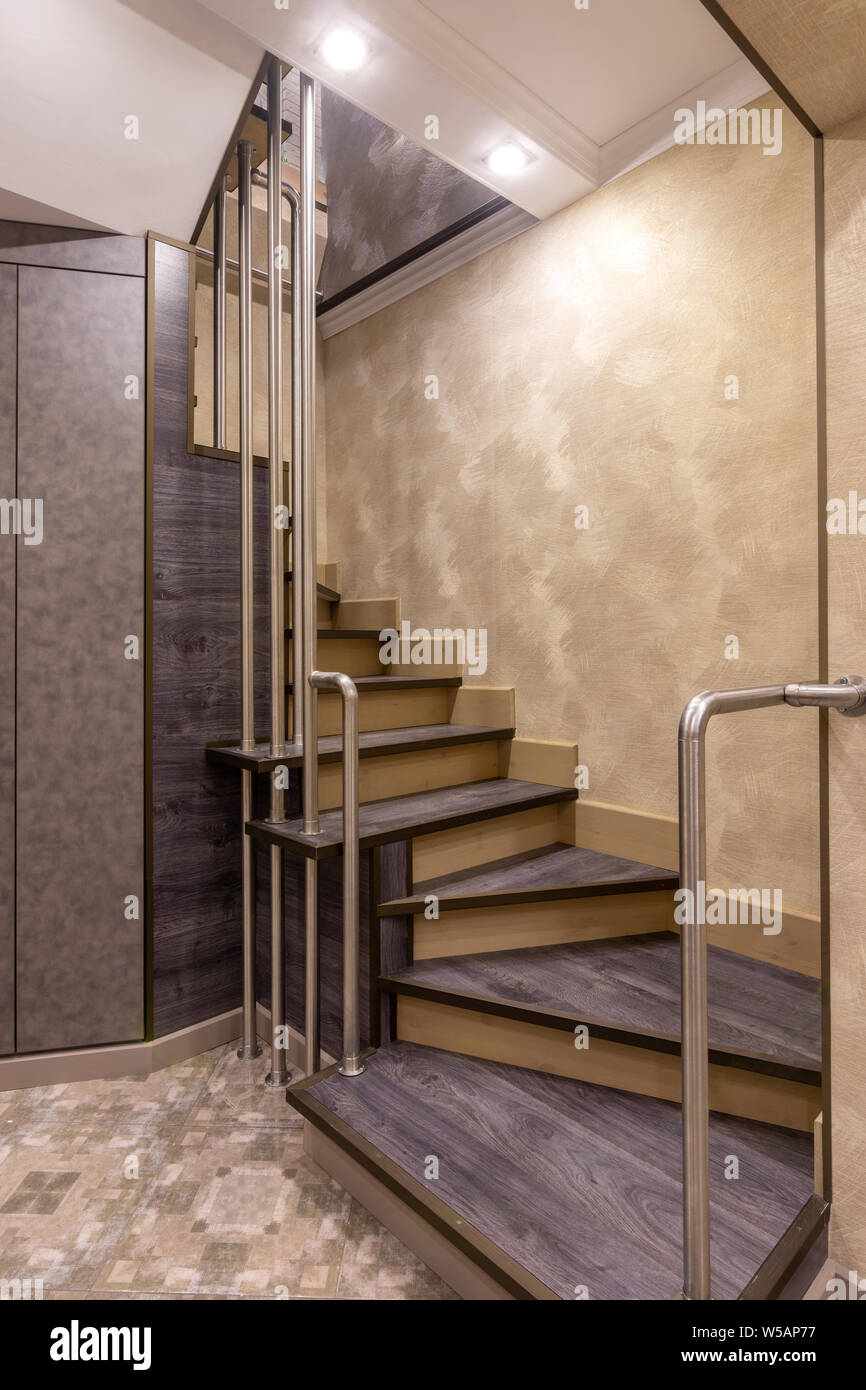 Beautiful staircase to the second floor of a residential building Stock ...