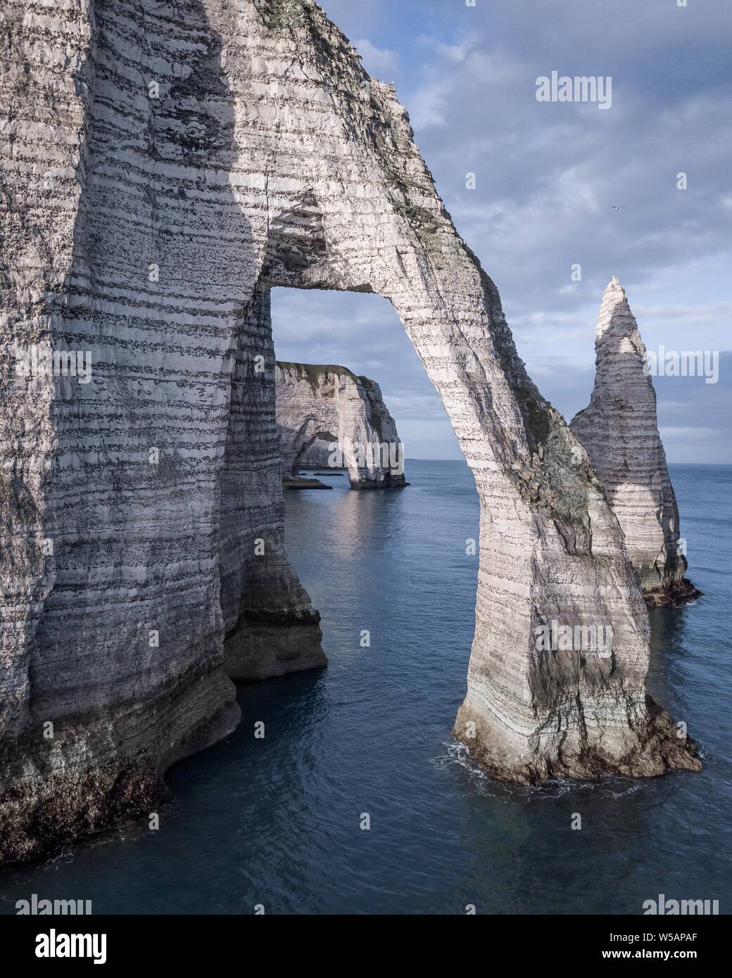 Cliffs of Etretat, aerial view, Normandy, France Stock Photo - Alamy