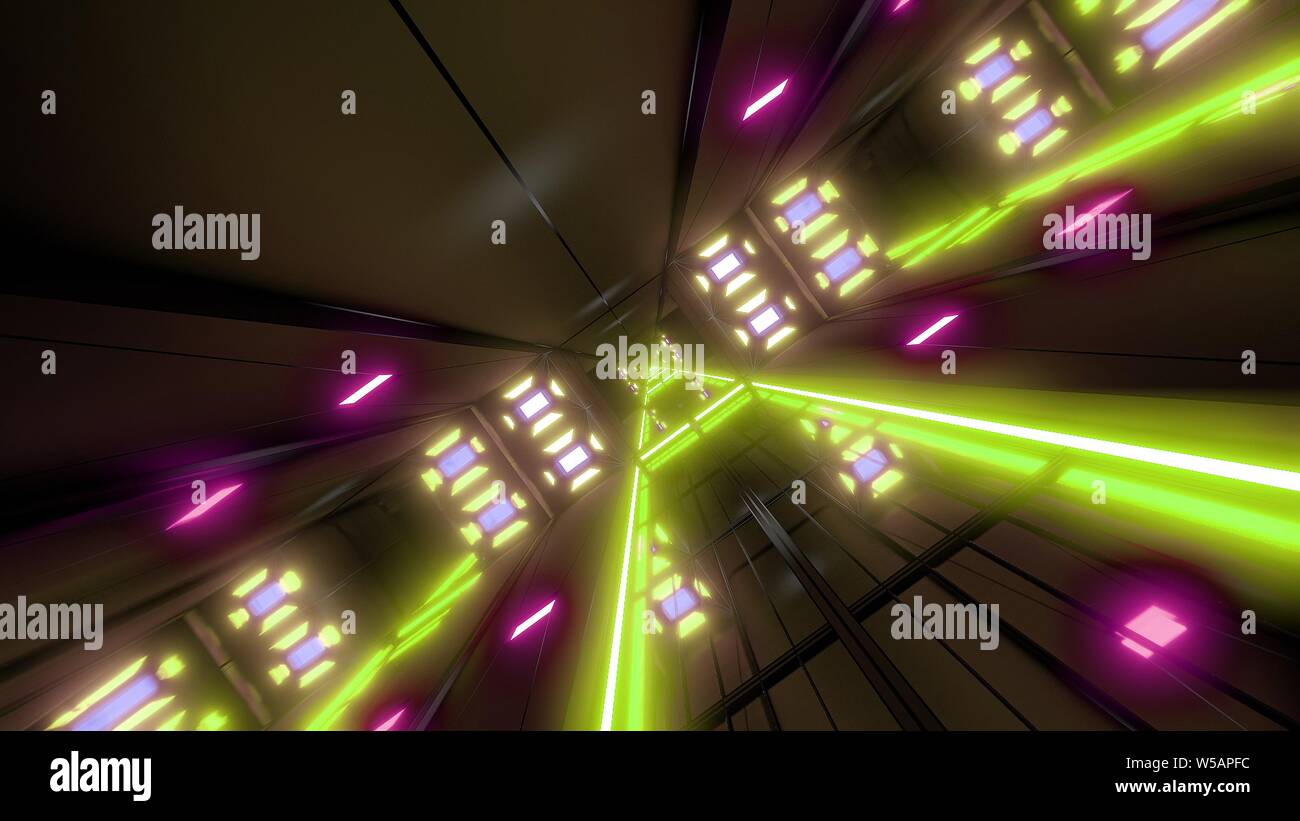 rotating space tunnel corridor background 3d illustration Stock Photo ...