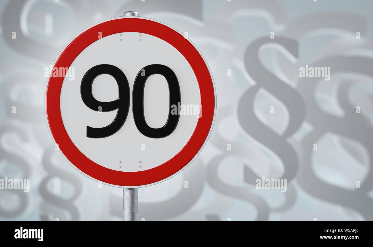 Prohibition sign maximum speed 90 hi-res stock photography and images ...
