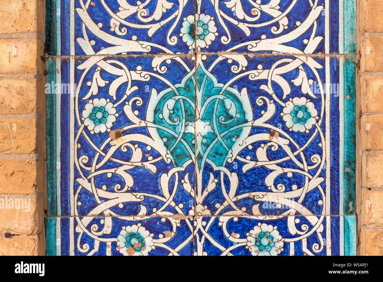 Ornate Tile Mosaics at Islom Hoja, Islam Khodja, Complex, Khiva ...