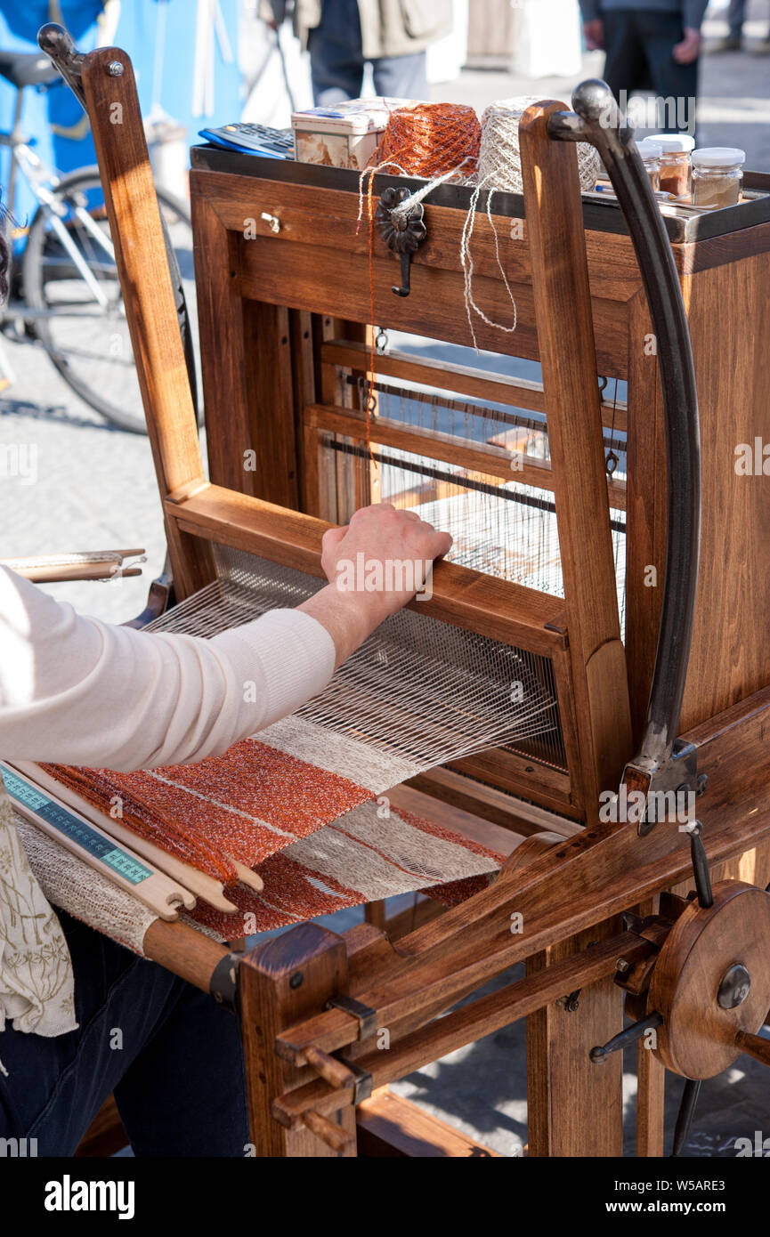 Traditional wooden hand weaving loom hi-res stock photography and ...
