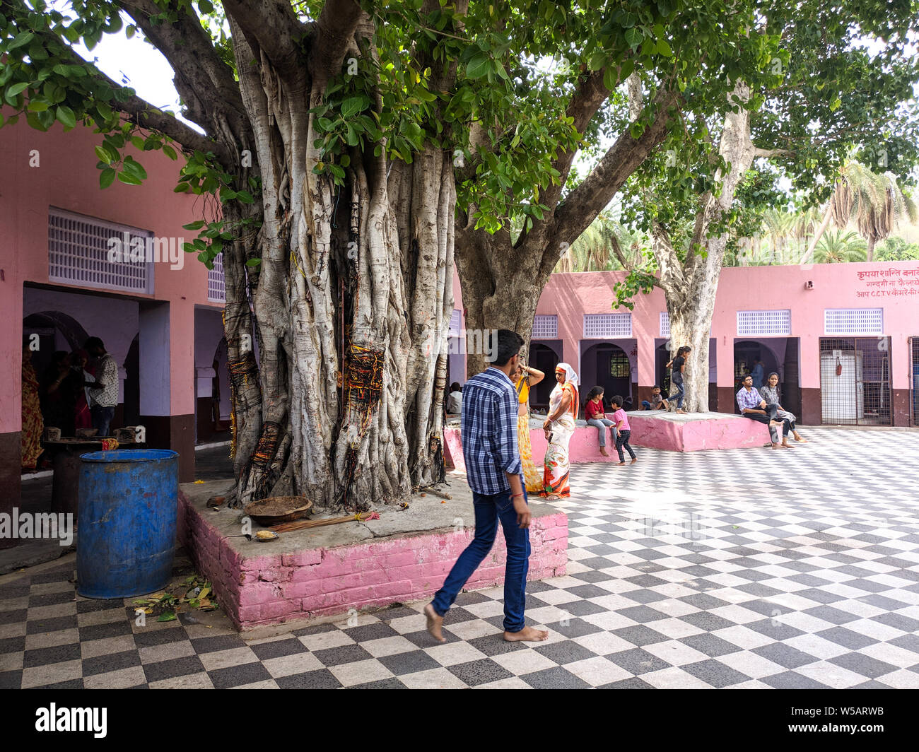 Courtyard of the hanuman temple at pandupole sariska rajasthan with ...