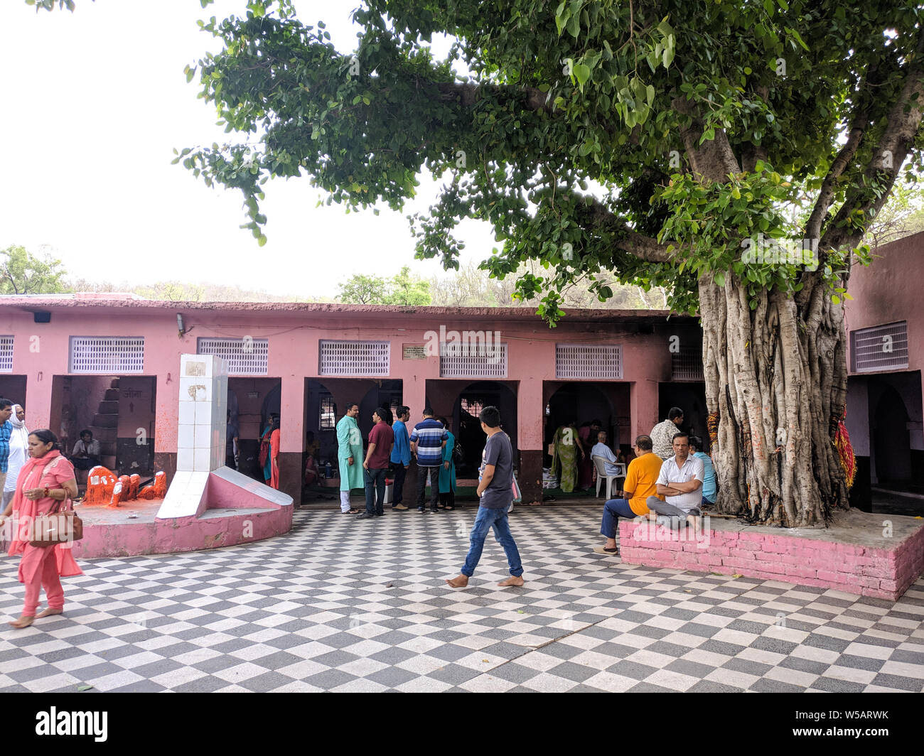 Courtyard of the hanuman temple at pandupole sariska rajasthan with ...