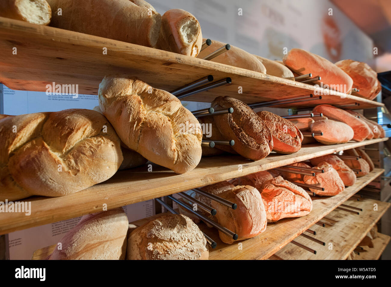Shelves full of freshly baked bread, in a bakery Stock Photo - Alamy