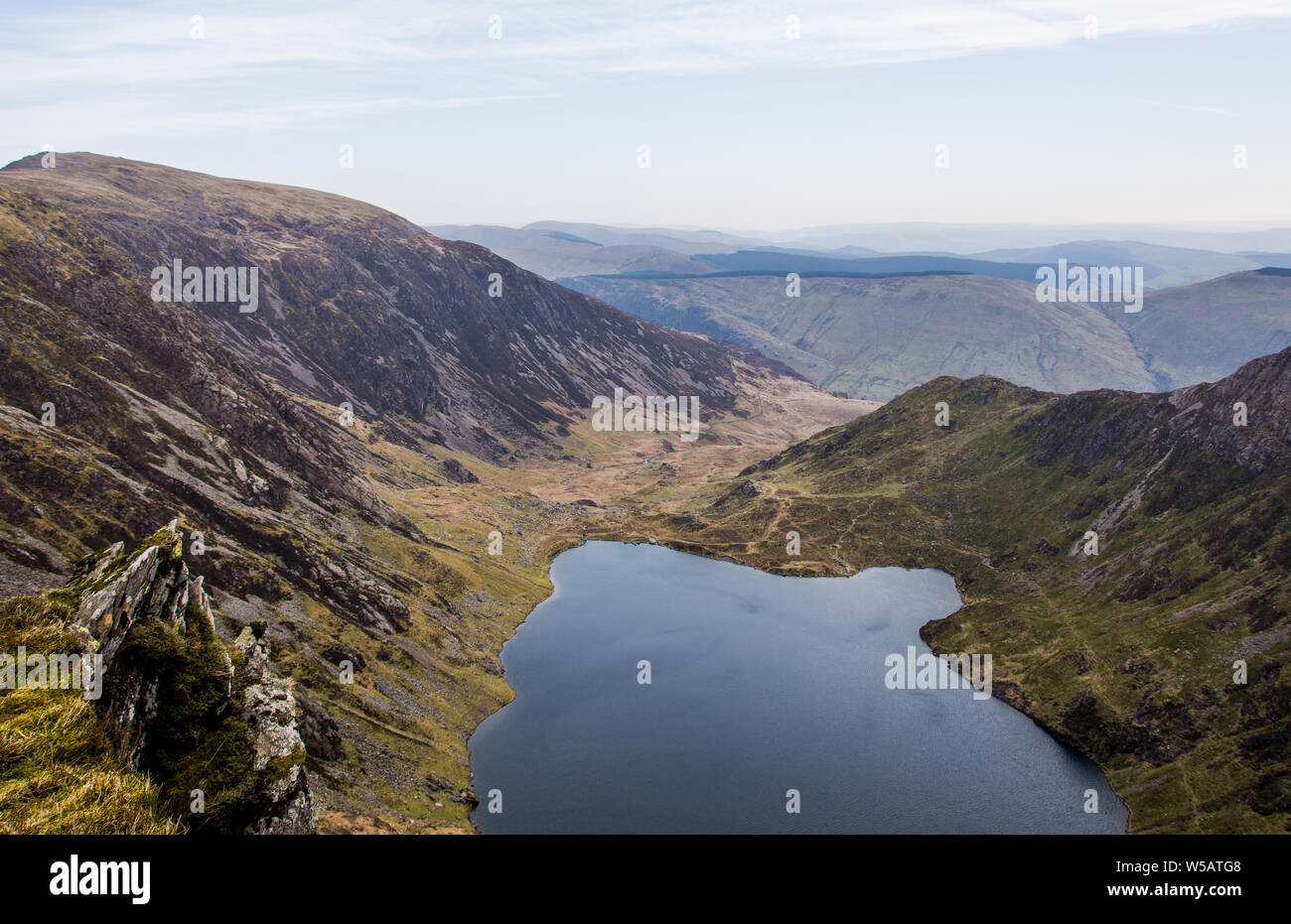 Views up and around Cadair Idris, Cader Idris or Penygader mountain in ...