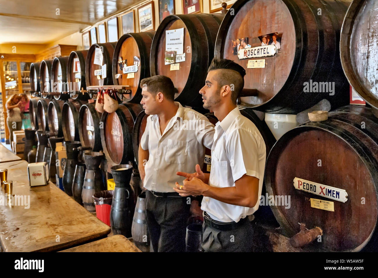 Sherry Barrels in the famous authentic Bodega Antigua Casa de Guardia ...