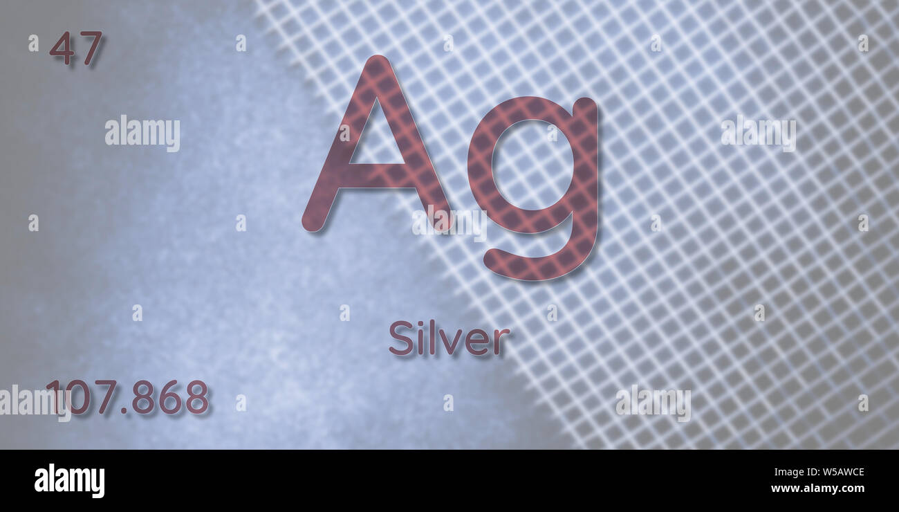 Silver chemical element atomic data and symbol illustration backdrop ...