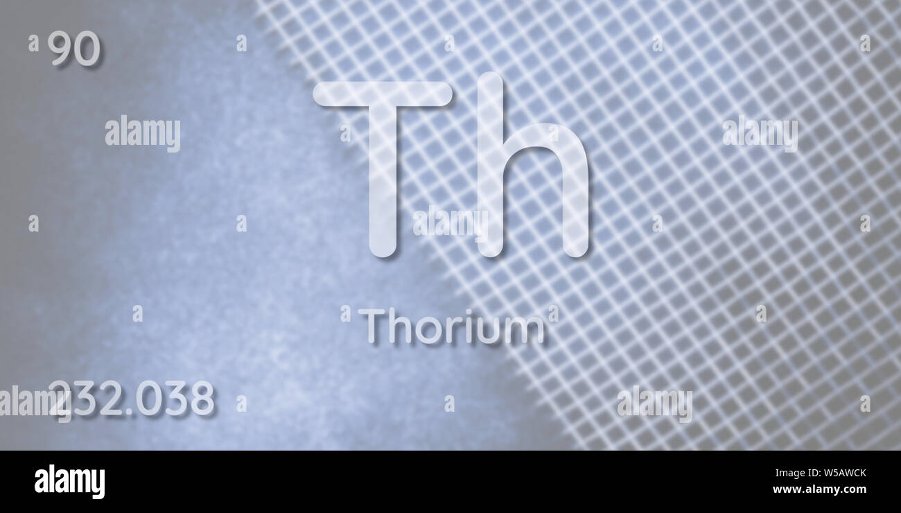 Thorium chemical element atomic data and symbol illustration backdrop ...