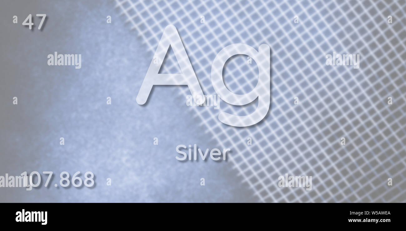 Silver chemical element atomic data and symbol illustration backdrop ...