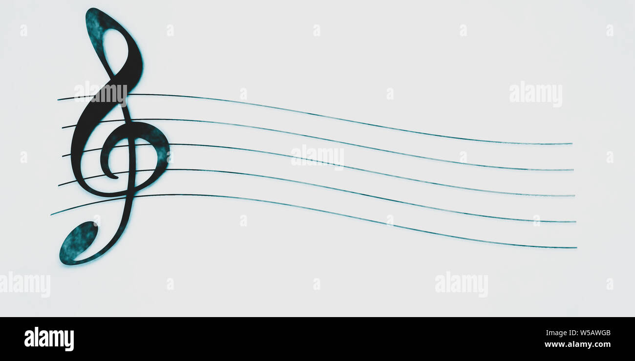 treble clef with stave on a white background Stock Photo - Alamy