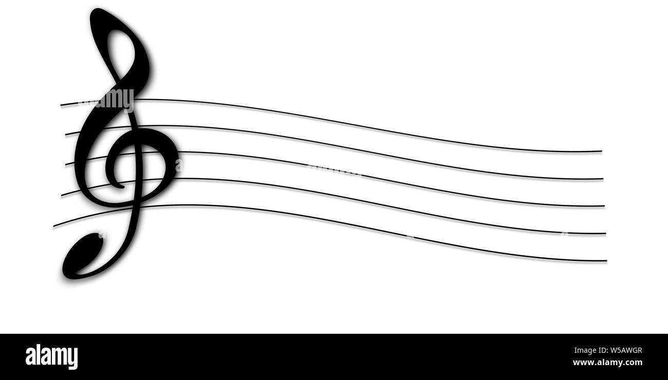 Blank Wavy Music Staff