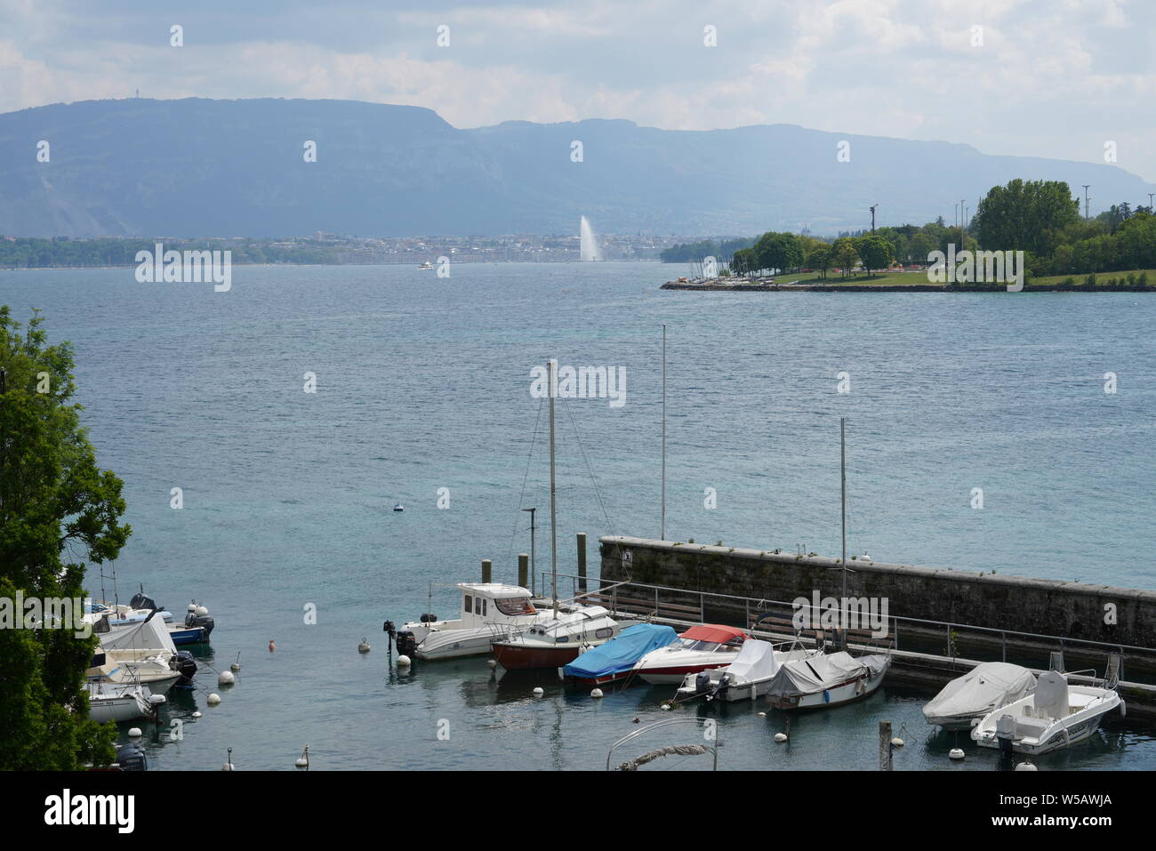 Lake Geneva and the Alps from Bellevue Stock Photo - Alamy