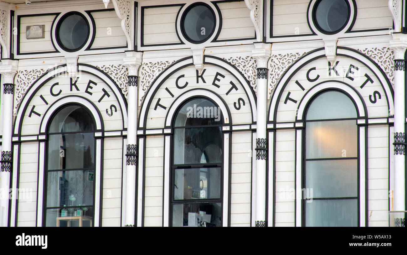 Black and White ticket booth Stock Photo - Alamy