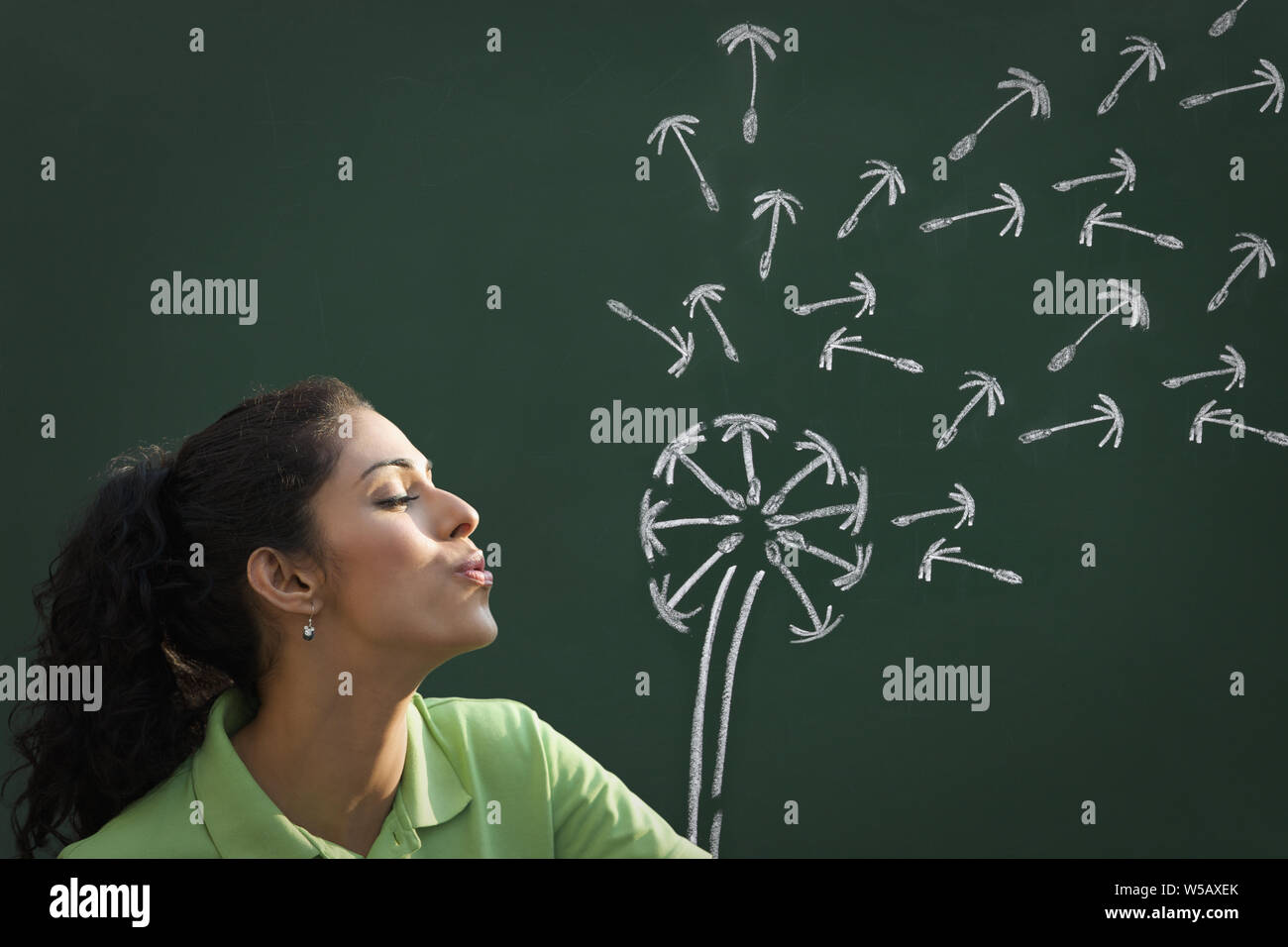Woman drawing flower on hi-res stock photography and images - Alamy