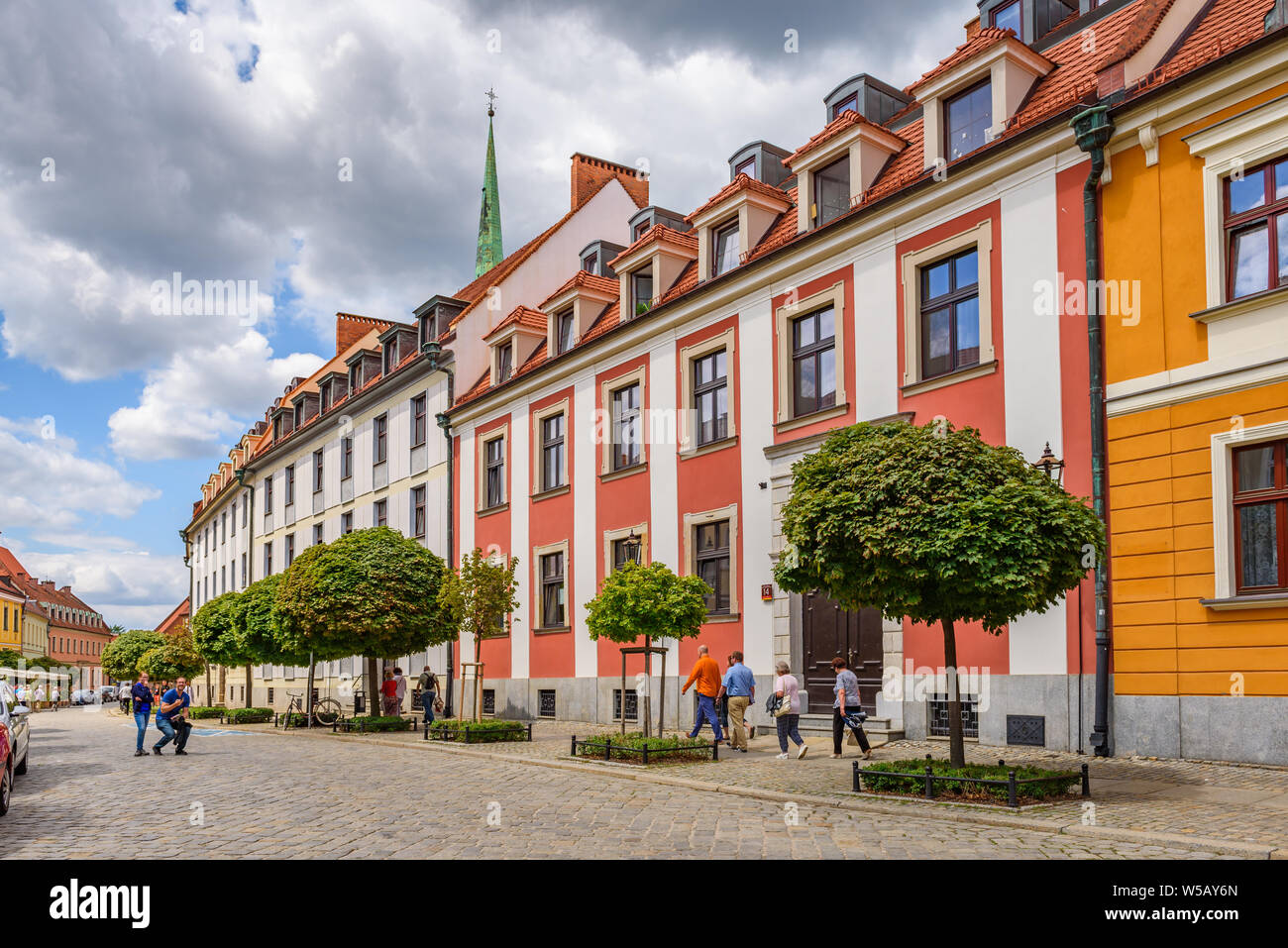 WROCLAW, POLAND - July 17, 2019: Katedralna Street, the main street of ...
