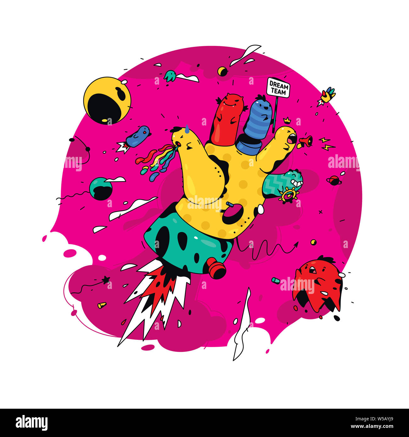 Abstract illustration of the hand. Vector. Surrealistic hand with ...