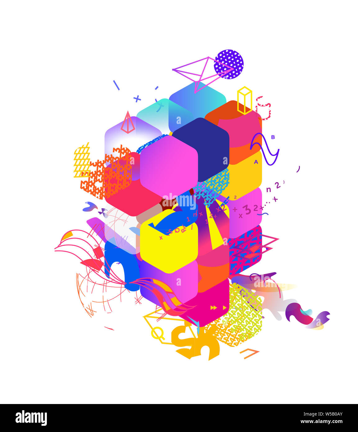 The style of abstract art, Suprematism, modern street art and graffiti ...