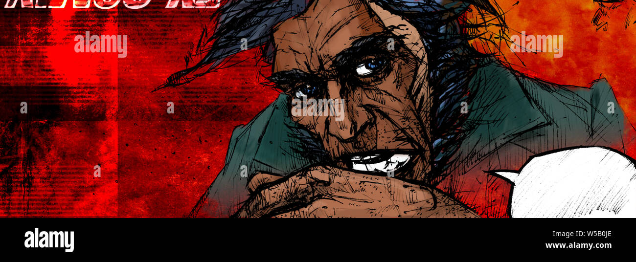 Illustration of a comic strip. Super Hero Comics. The image is ready ...