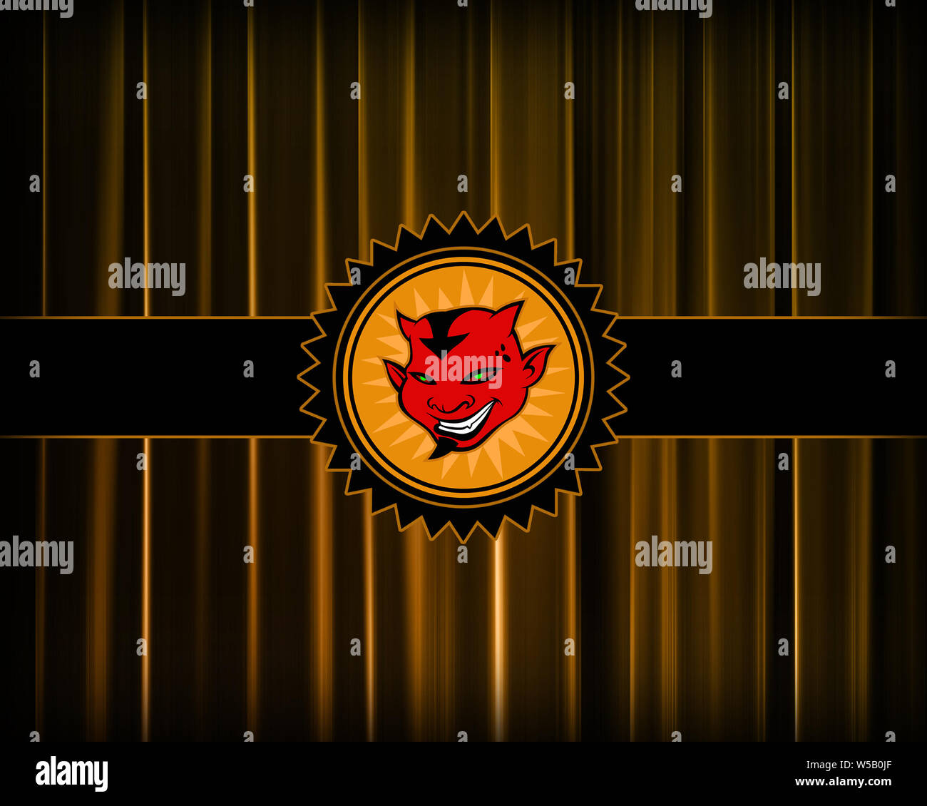 Theatrical scenes with the red devil. The head of the red devil. A ...