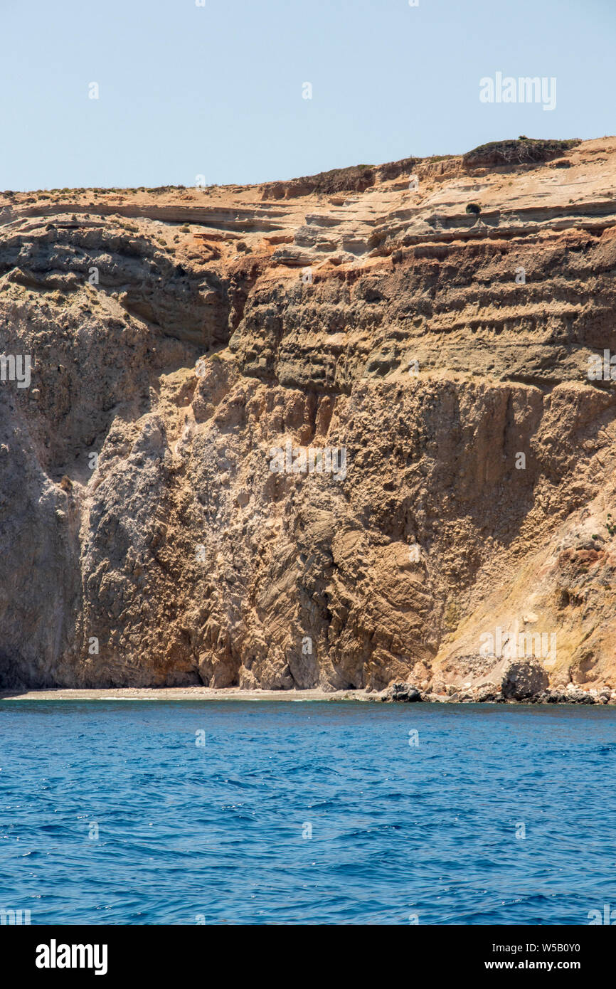 beautiful volcano cliff on Milos Stock Photo - Alamy