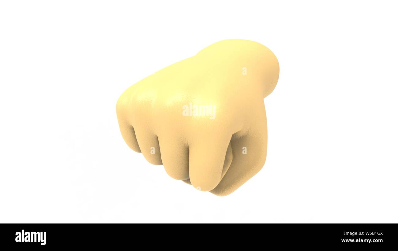3D rendering of a human fist isolated in white studio background Stock ...