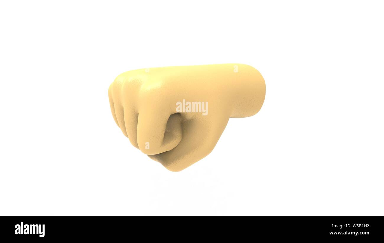 3D rendering of a human fist isolated in white studio background Stock ...