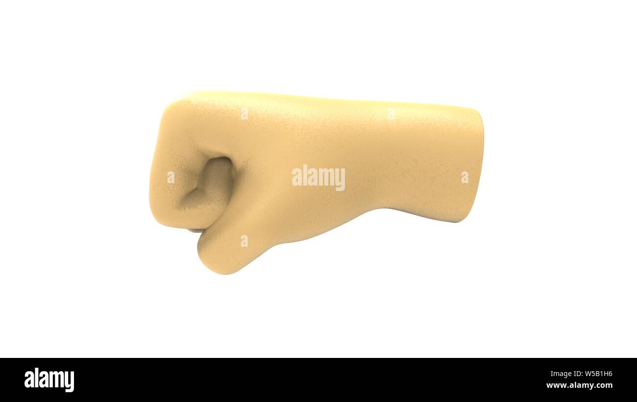 3D rendering of a human fist isolated in white studio background Stock ...