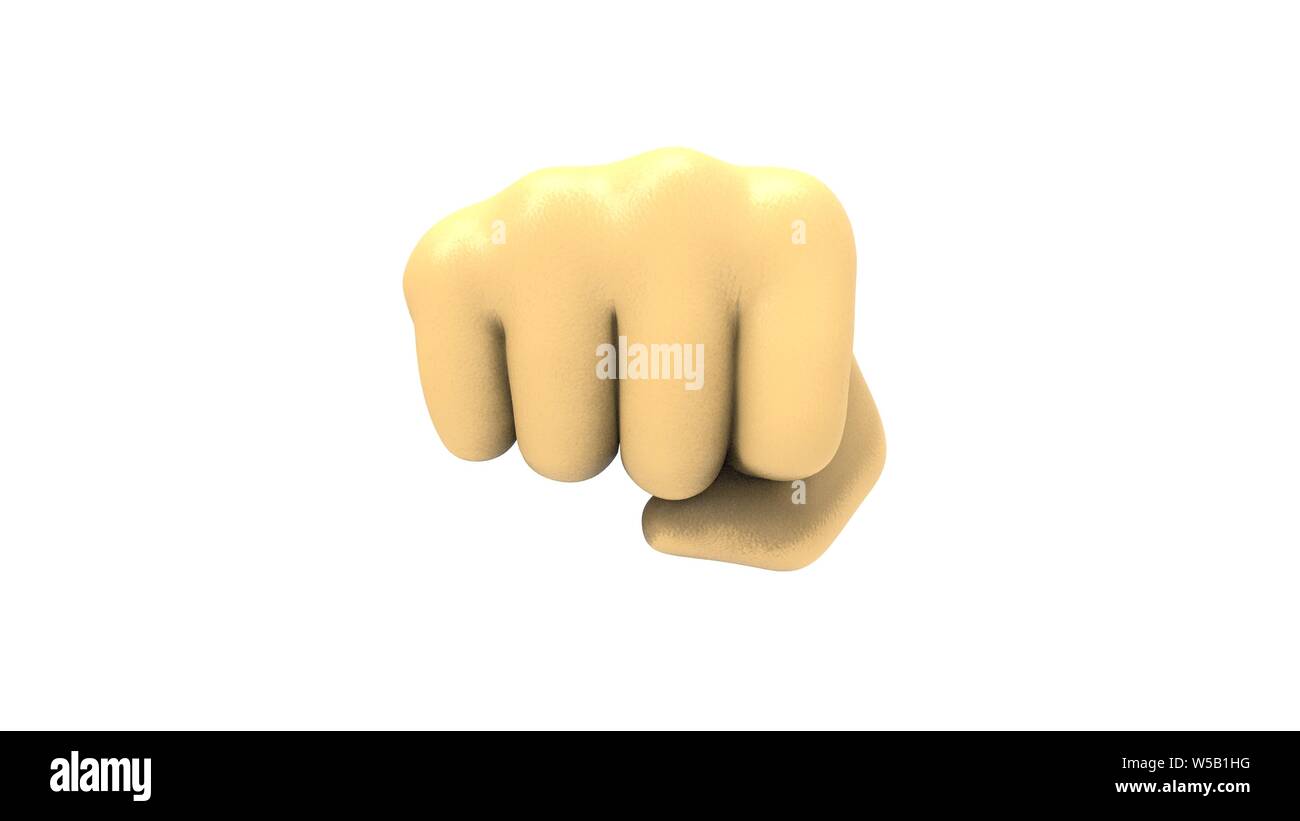 3D rendering of a human fist isolated in white studio background Stock ...