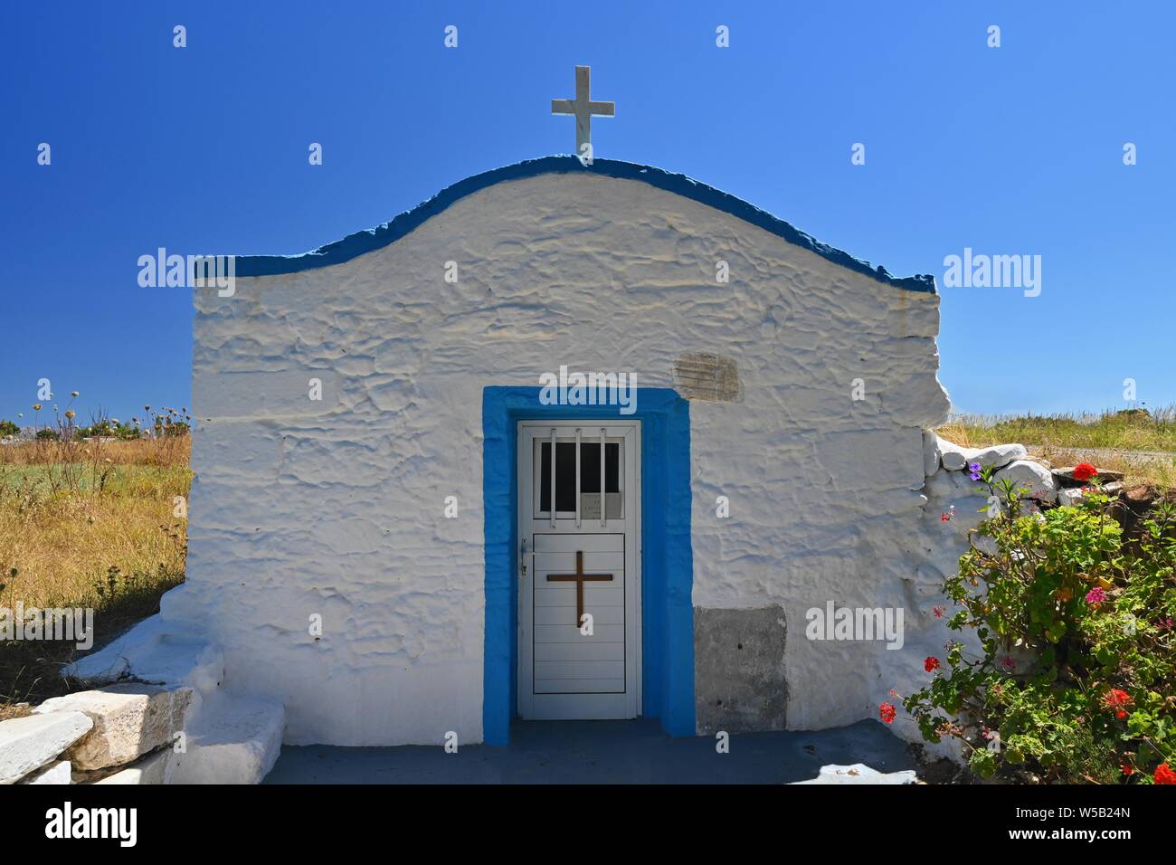 Traditional beautiful small chapel Greek style. Kos Island-Greece Stock ...