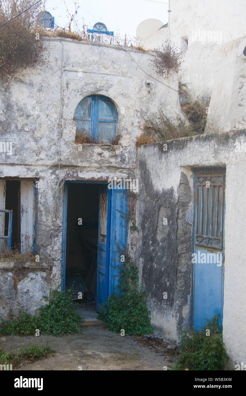 Rustic Door of Cave Home in Santorini Stock Photo - Alamy