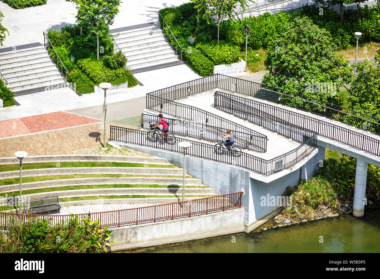 Singapore-27 JUL 2019: Singapore Punggol water way park landscape ...