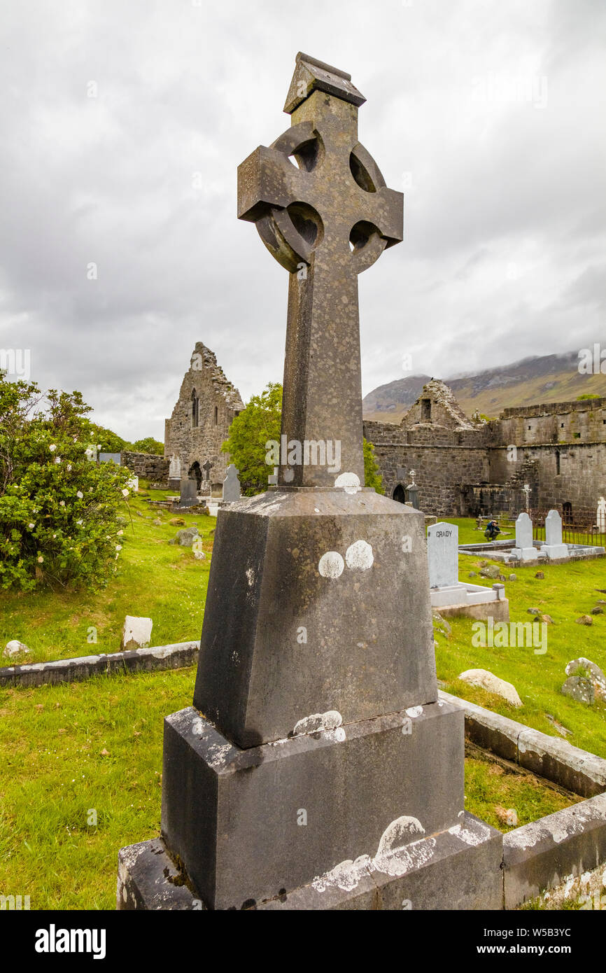 Ruins of Murrisk Friary founded 1457 by Augustinian Frairs on the south ...