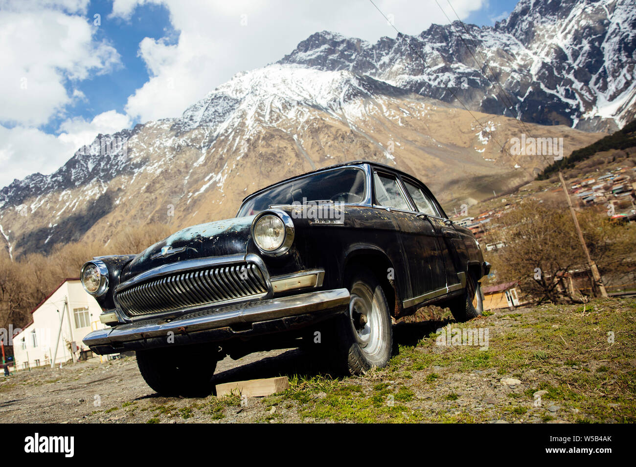 GERGETI, GEORGIA - APRIL 29, 2019: View at Volga GAZ-M-21 car in ...
